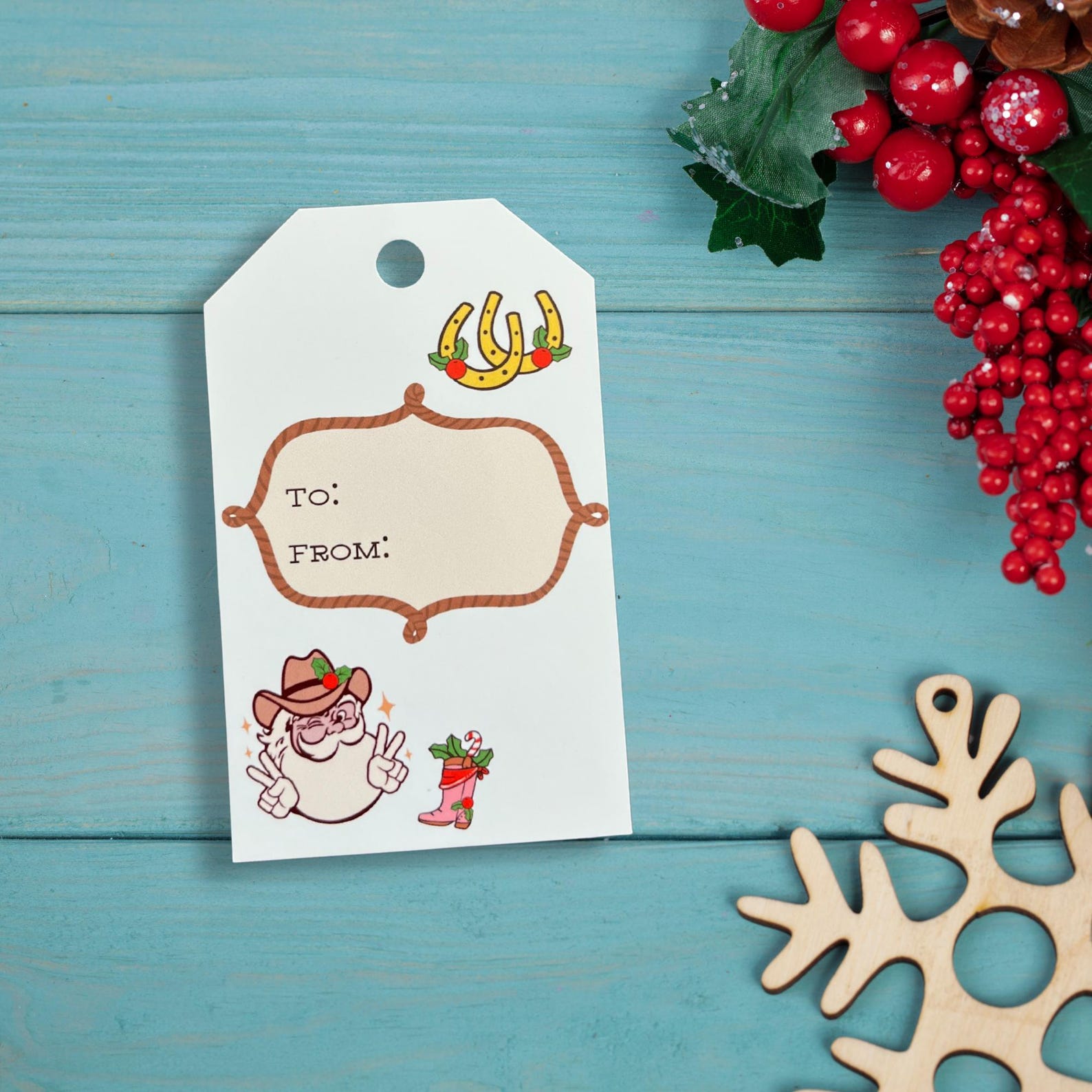 Southwestern Desert Themed Holiday Gift Tags / Cowboy Christmas Holiday ...
