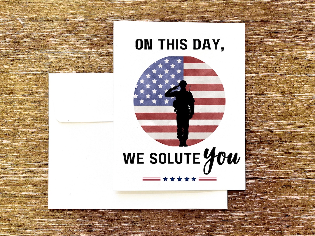 We Salute You Card for Military Service Member / Card for Active Duty ...