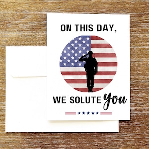 We Salute You Card for Military Service Member / Card for Active Duty ...