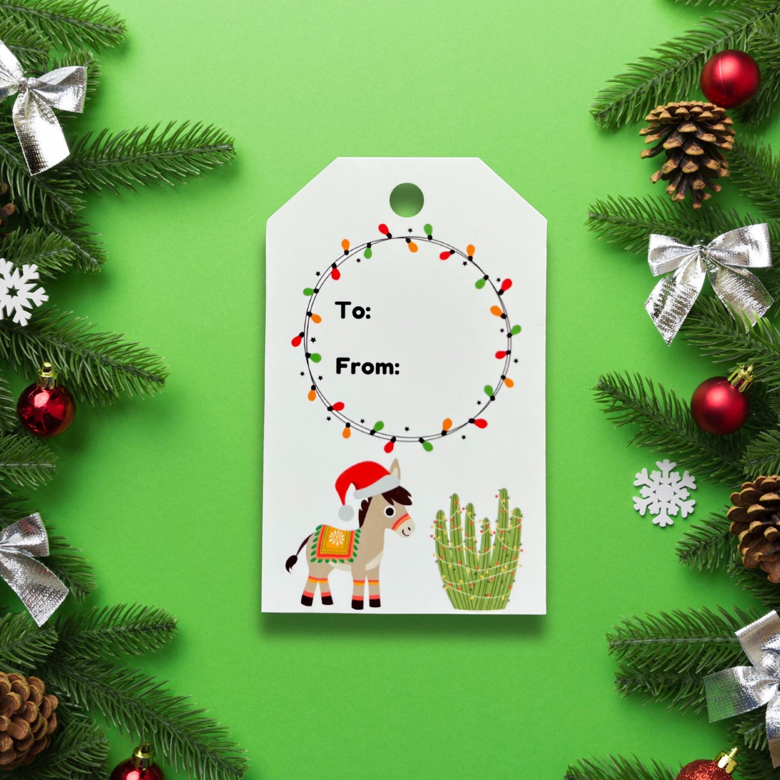 Southwestern Desert Themed Holiday Gift Tags / Cowboy Christmas Holiday ...