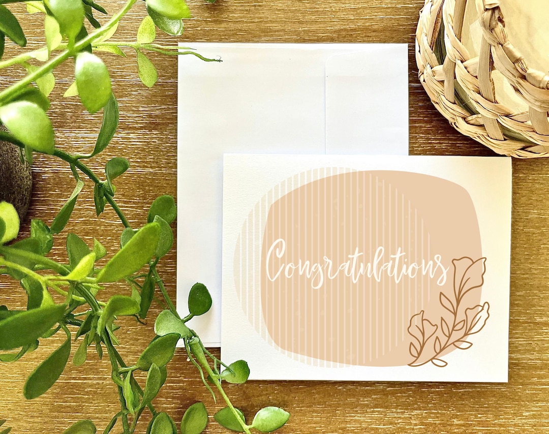 Tan Boho Congratulations Card for Anyone and Any Occasion - Etsy