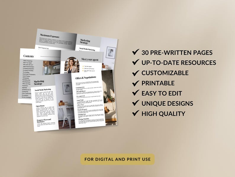 Real Estate Seller's Guide: Modern Realtor Listing Presentation (canva ...