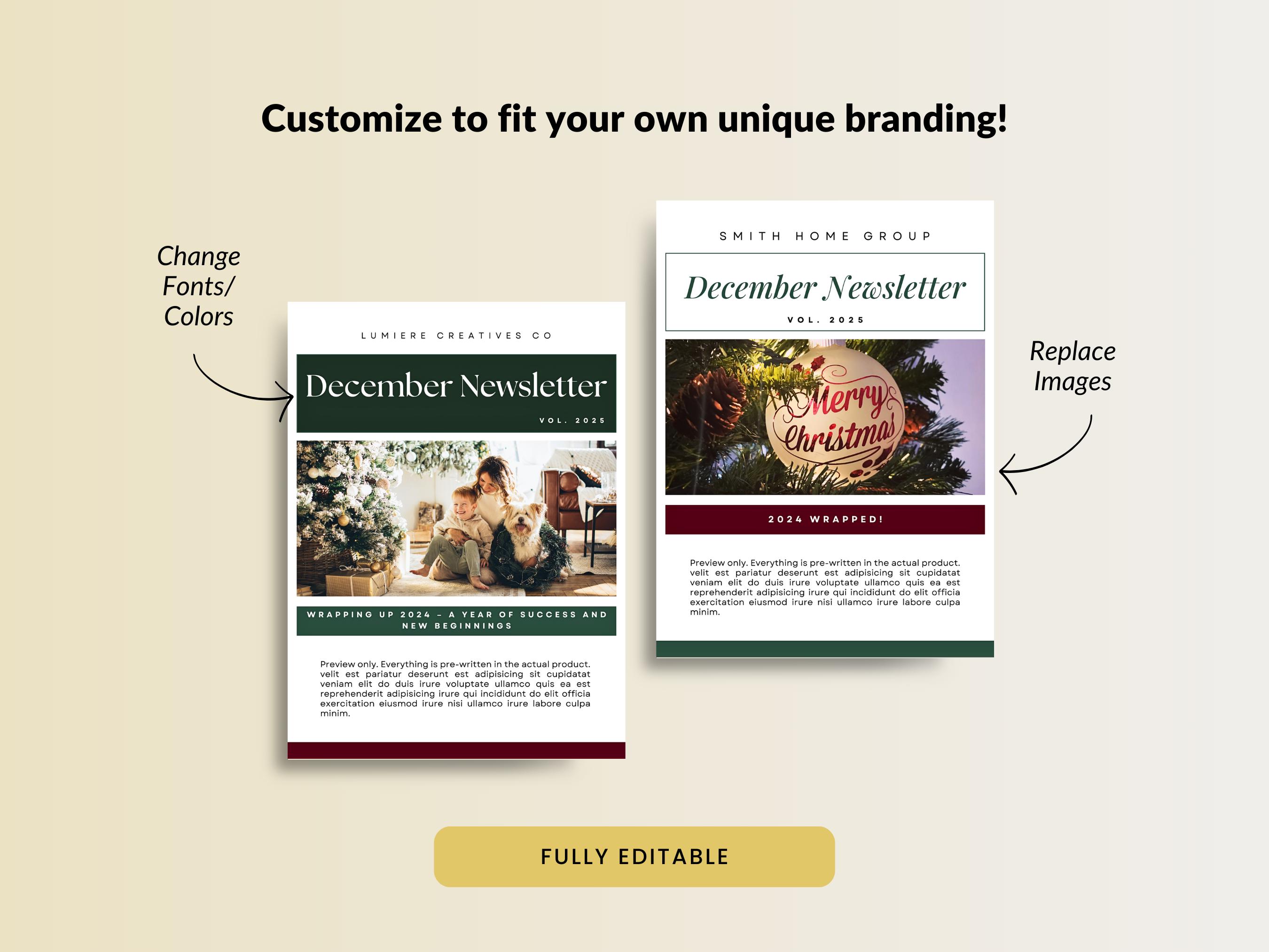 2025 Real Estate Newsletter Template | Monthly Newsletter Bundle ...