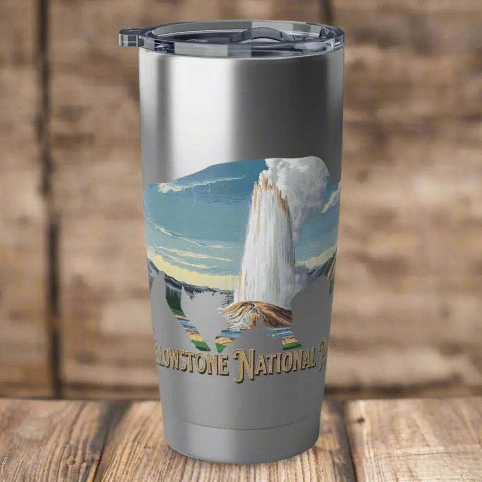 Yellowstone National Park Insulated 20oz Tumbler Buffalo Geyser ...