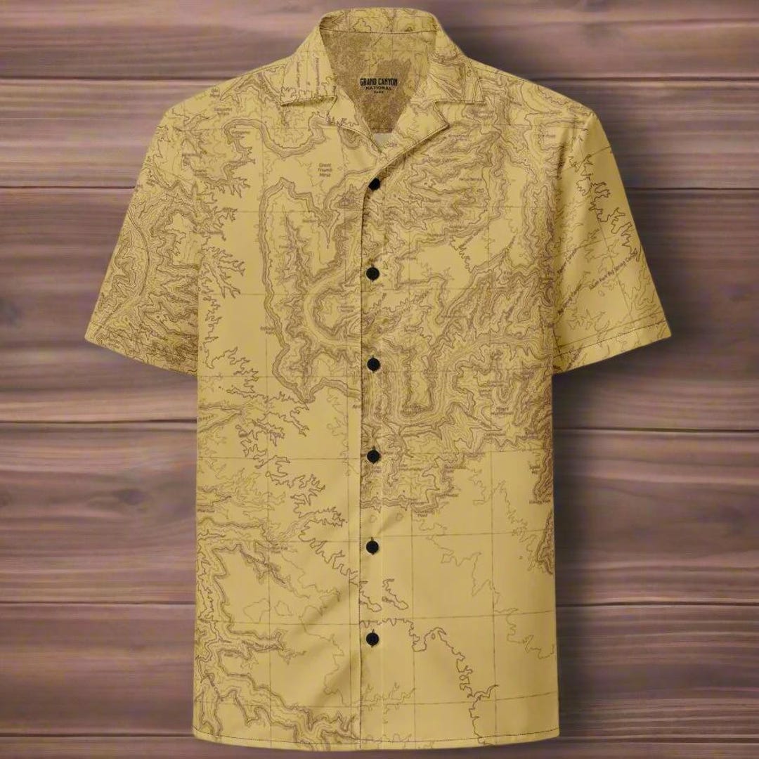 Grand Canyon National Park Topographic Unisex Button up Shirt Fit ...