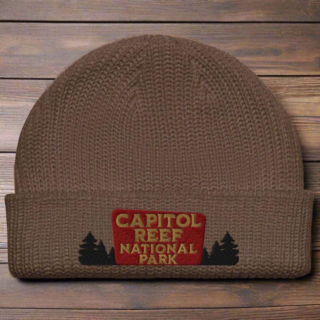 Capitol Reef National Park Sign Wharf Style Beanie Outdoor Winter ...