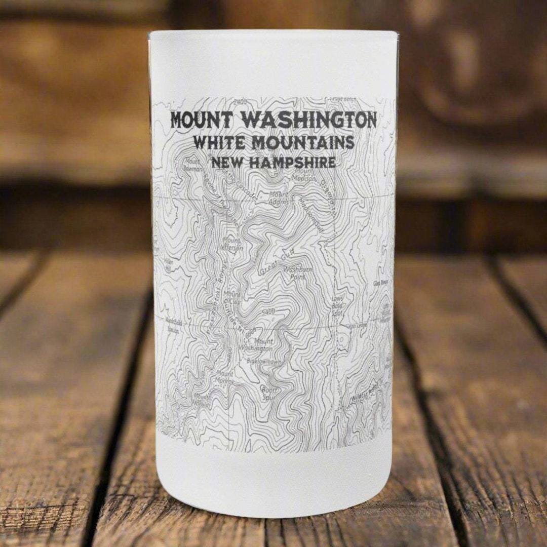 Mount Washington White Mountains Topographic Frosted Pint Mug ...