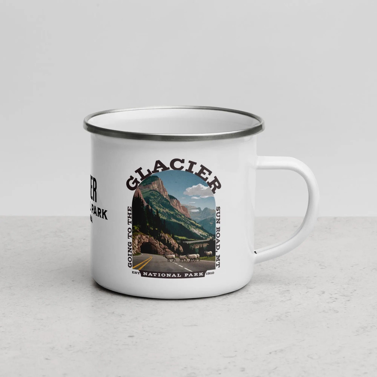 Glacier National Park Durable Enamel Camp Mug Going to the Sun Road ...