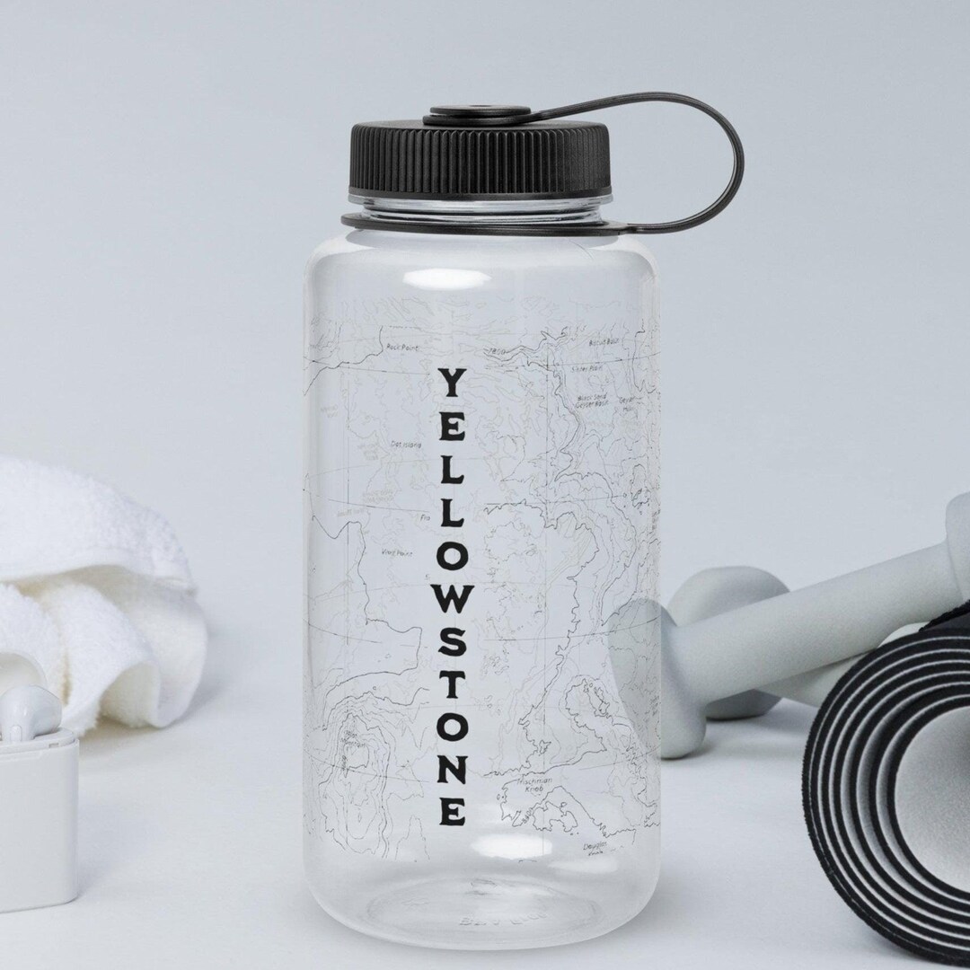Yellowstone National Park Topographic Wide Mouth Hard Plastic Water ...