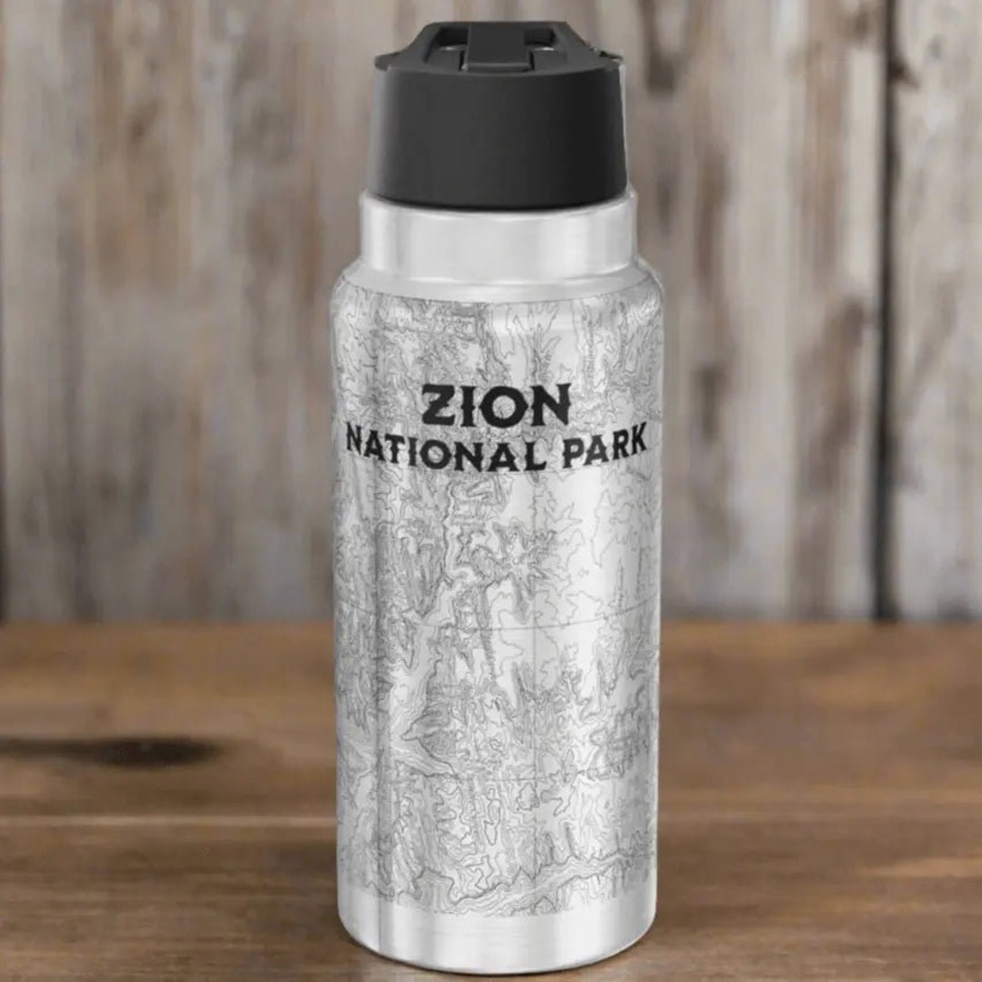 Zion National Park Insulated Water Bottle Tumbler, 32oz Topographic ...