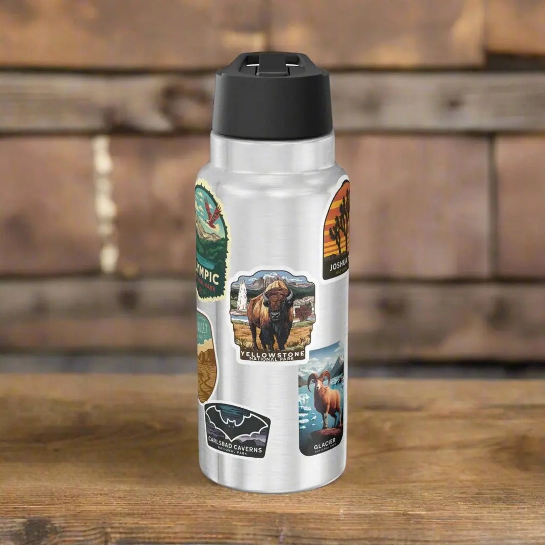 Personalized Nature/national Parks Sticker Style Insulated Water Bottle ...