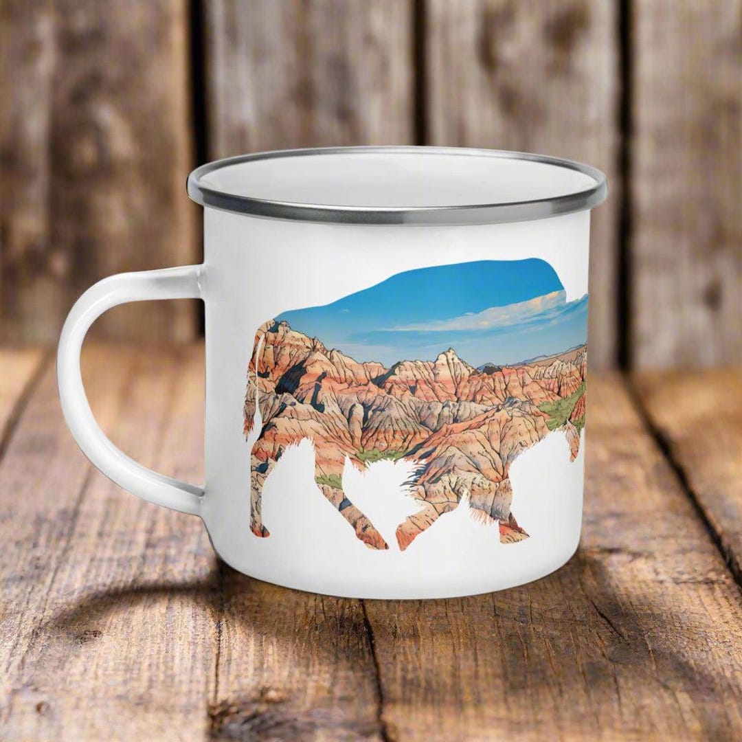 Badlands National Park Bison Camp Mug Nature Animal Outdoor Inspired ...