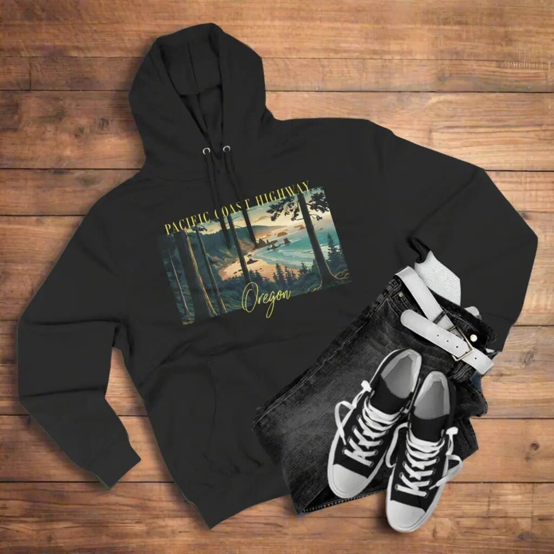 Pacific Coast Highway Oregon Shore Large Print Unisex Fit Fleece Hoodie ...