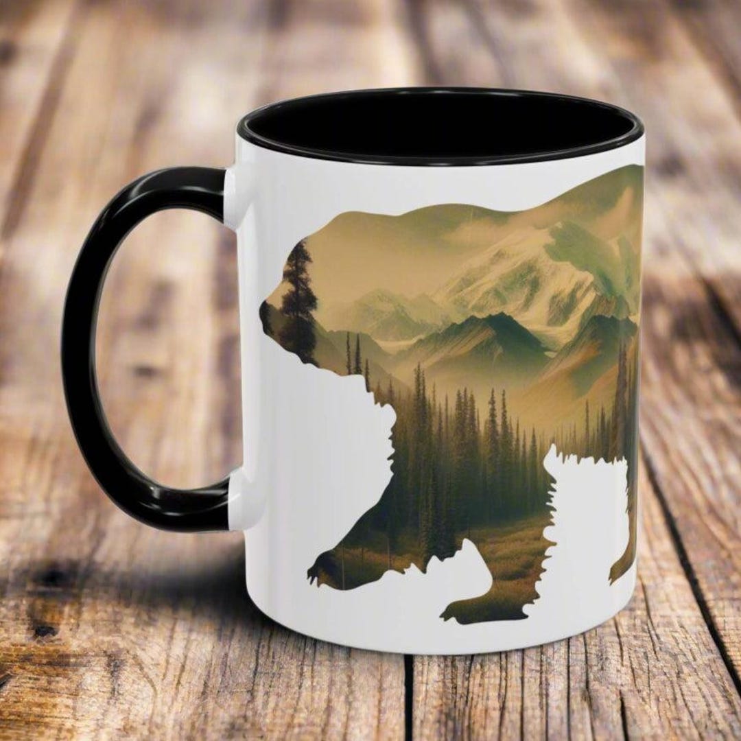 Denali National Park Bear Colored Coffee Mug 11oz 15oz Nature Animal ...