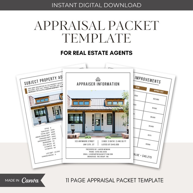 Appraisal Packet Template for Real Estate Agents - Etsy