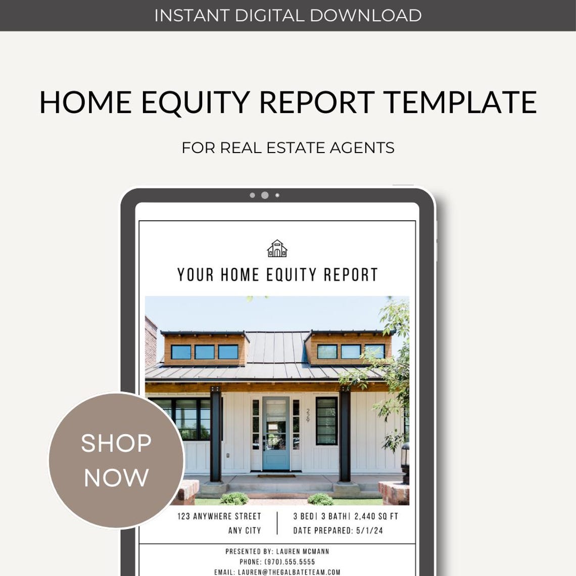 Home Equity Report, CMA Template - Etsy
