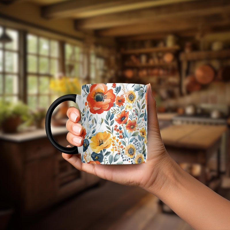 Floral Coffee Mug - Etsy