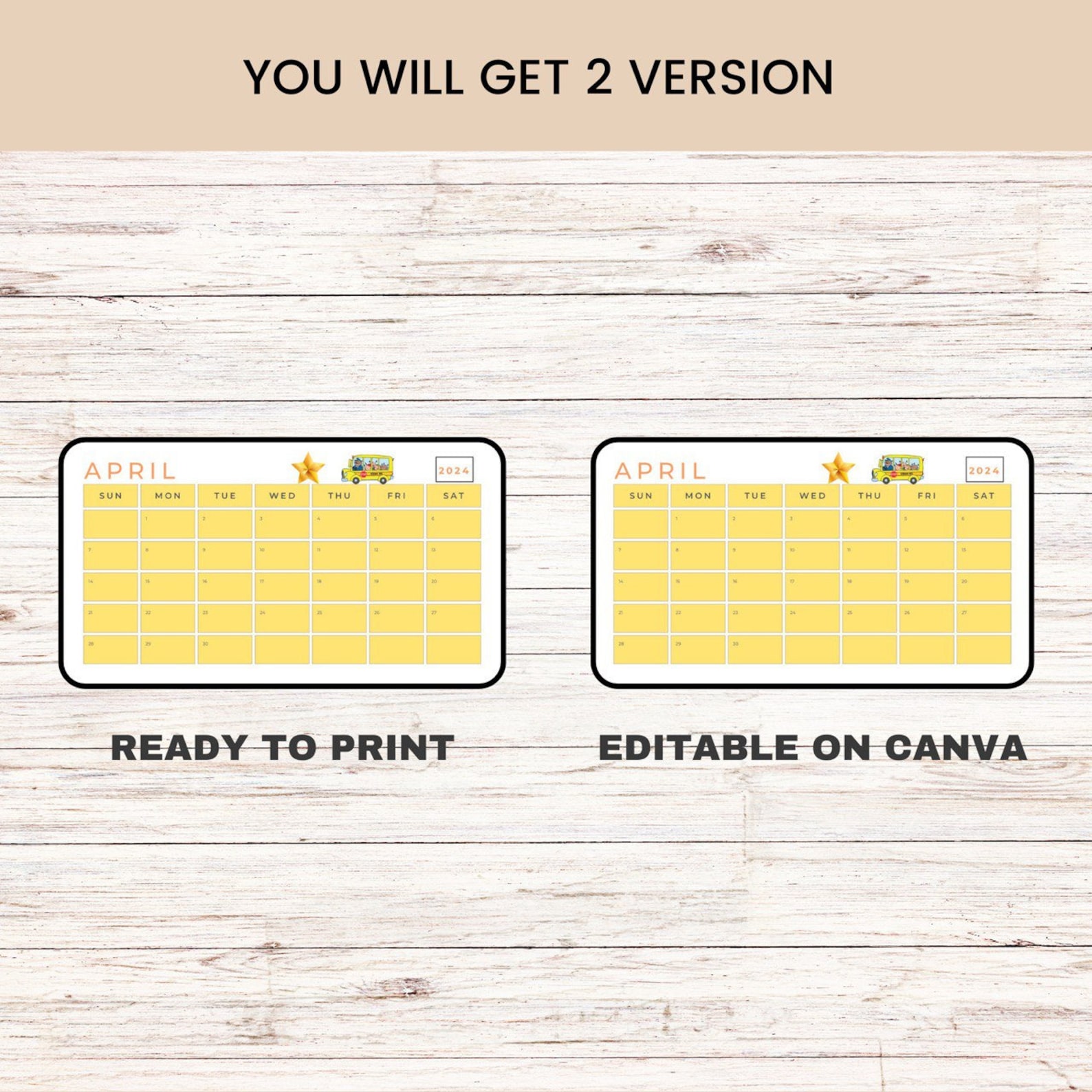 Calendar 2024 Printable, Kids Calendar 2024, Editable Calendar ...