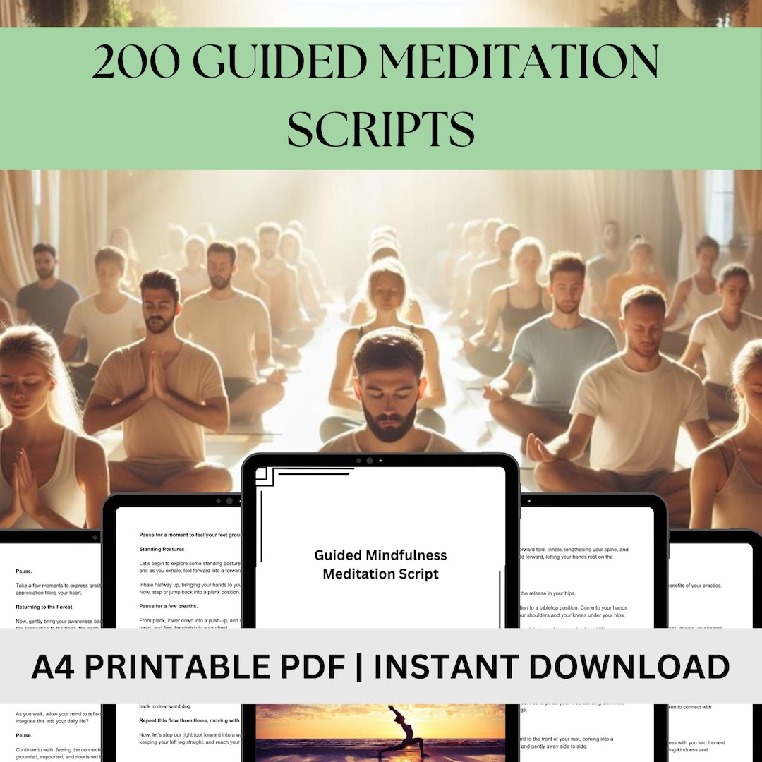 200 Guided Meditation Script Bundle, Mindfulness Tool for Personal or ...