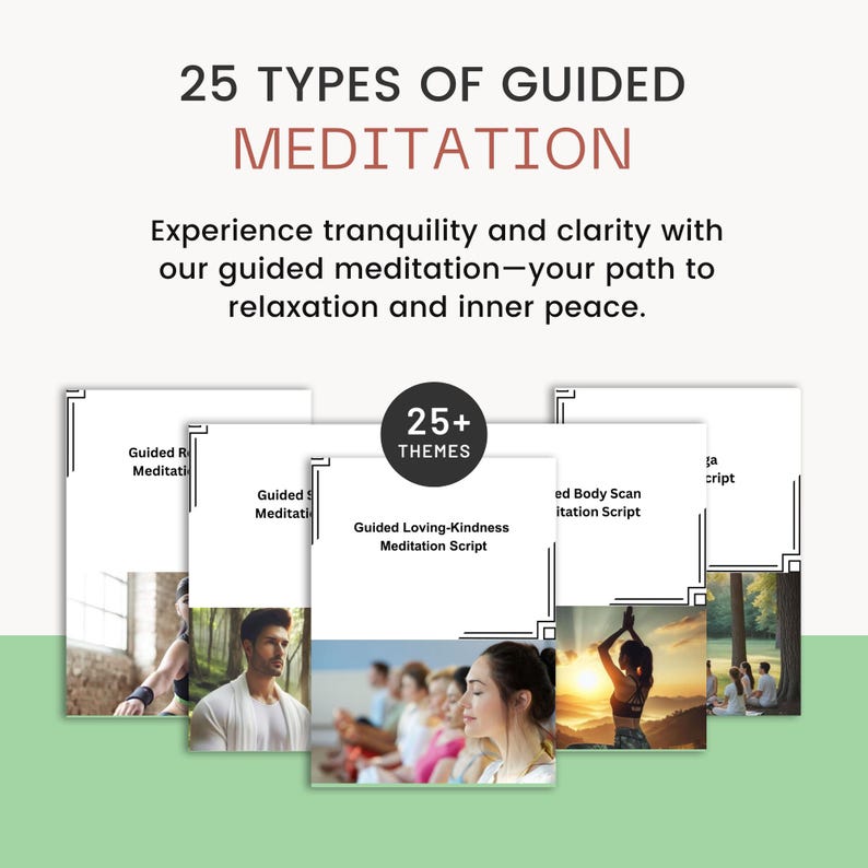 200 Guided Meditation Script Bundle, Mindfulness Tool for Personal or ...