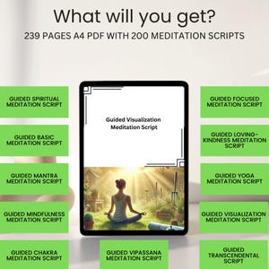 200 Guided Meditation Script Bundle, Mindfulness Tool for Personal or Commercial Use, Editable ...