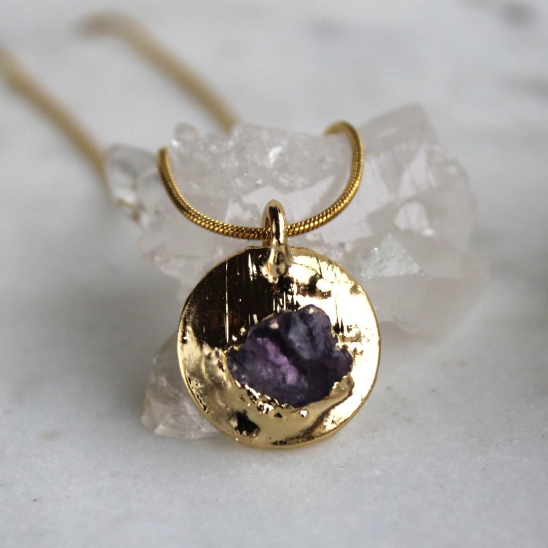 Amethyst Necklace, February Birthstone, Raw Stone Jewelry, Gift for Her ...