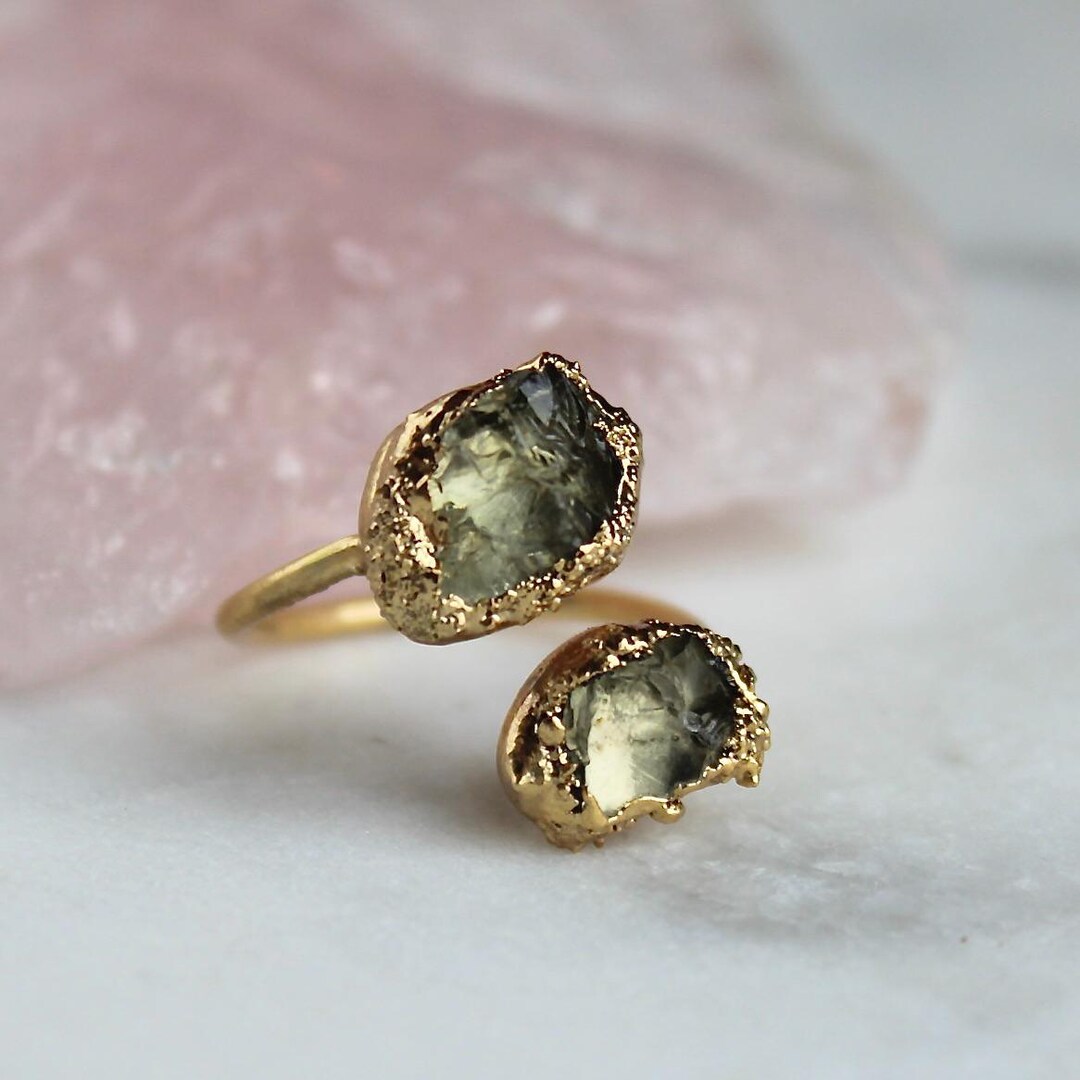 Raw Oregon Sunstone Ring: 18k Gold Dipped Gemstone Jewelry Size 6 - Etsy