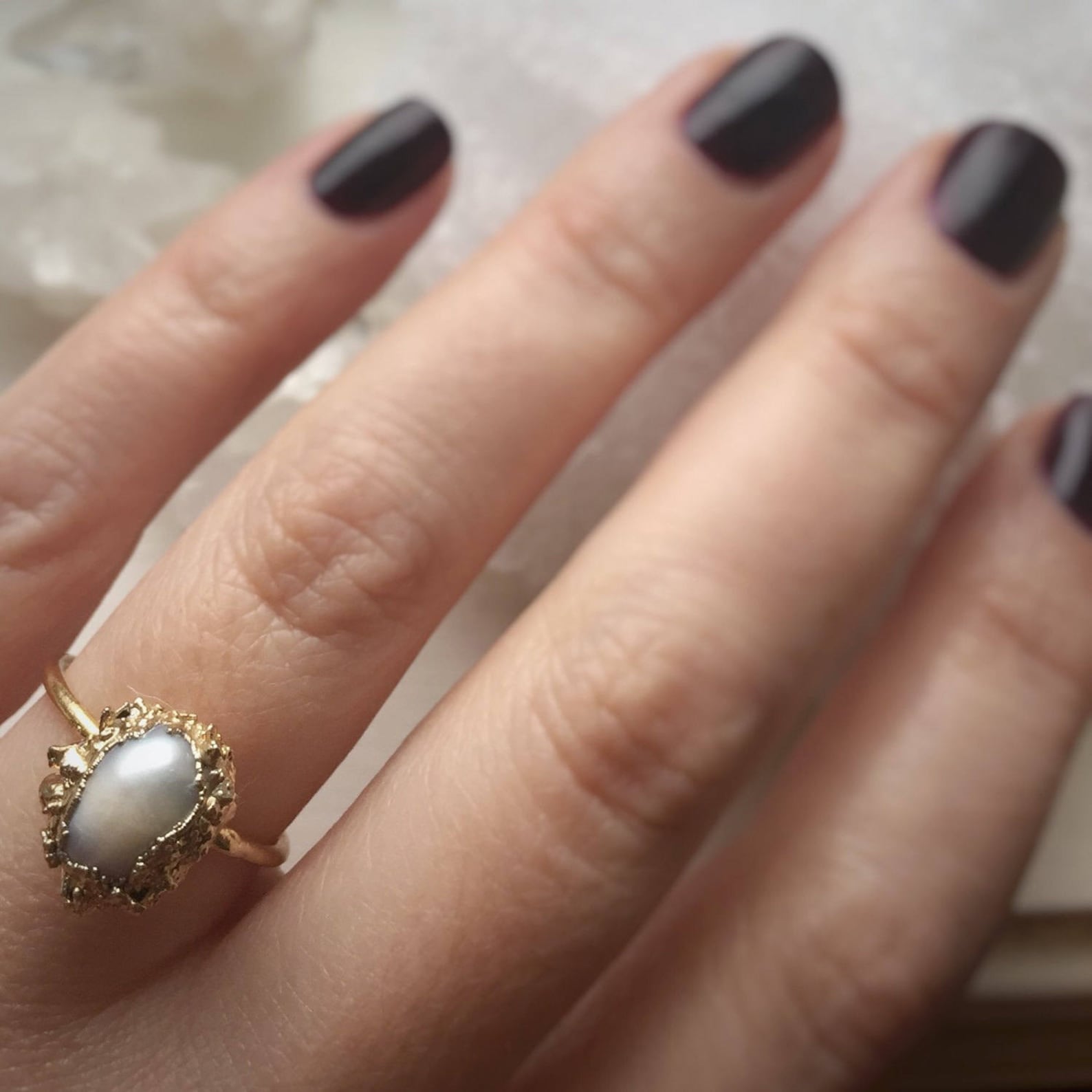 Pearl Ring Gold Ring Stacking Ring Stackable Ring Pearl - Etsy