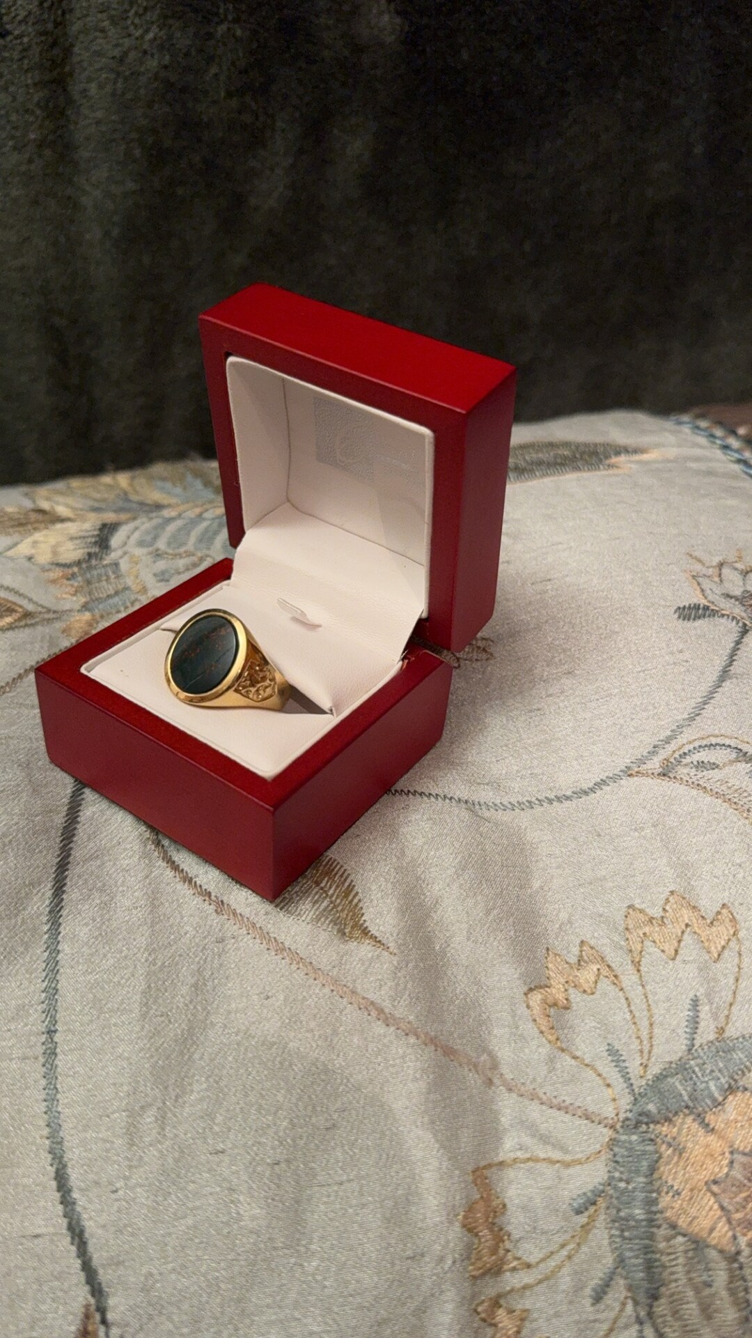 14K Gold Bloodstone Men’s Ring- Fine Jewelry - Etsy