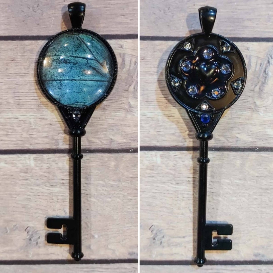 Blue Morpho Large Key With Crystal Accents- Real Butterfly Wings ...