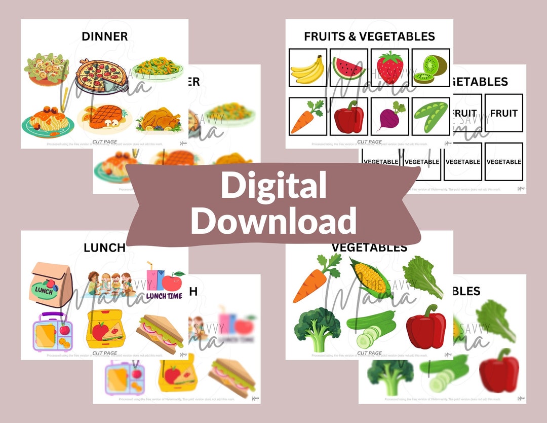 Digital Download - Food & Meals Activity Bundle - Busy Book - Binder ...
