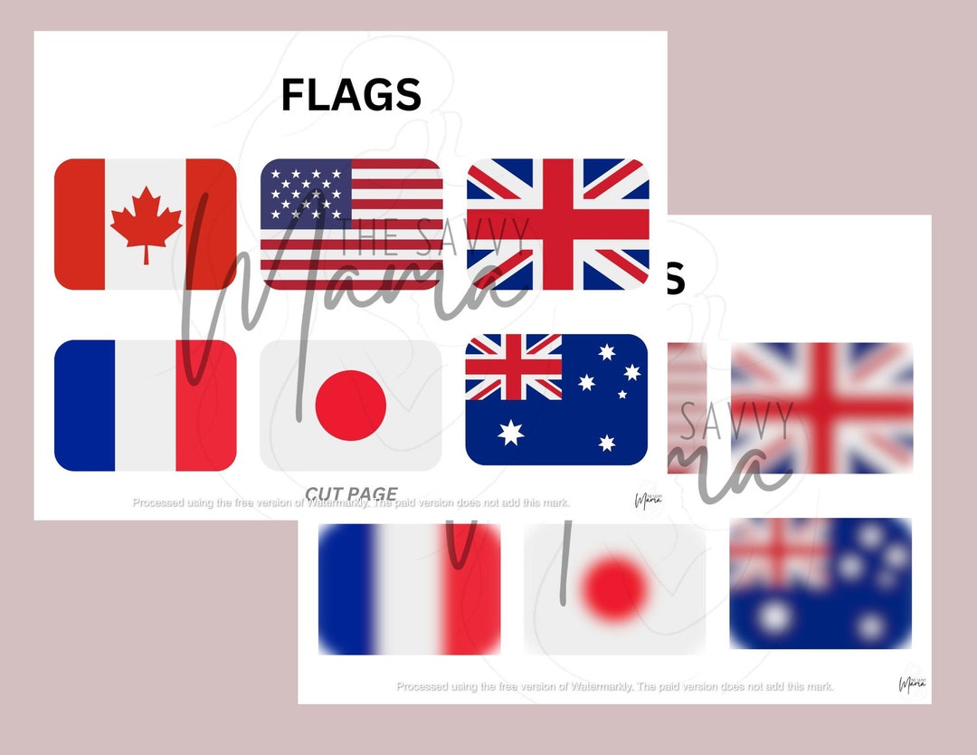 Digital Download Flags Activity Sheet Busy Book Binder for Children ...