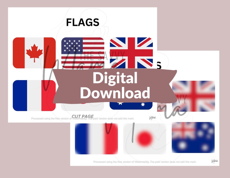 Digital Download Flags Activity Sheet Busy Book Binder for Children ...