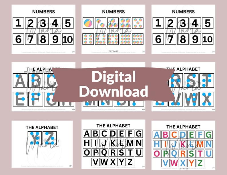 Digital Download Alphabet Numbers Bundle Busy Book Binder for Children ...