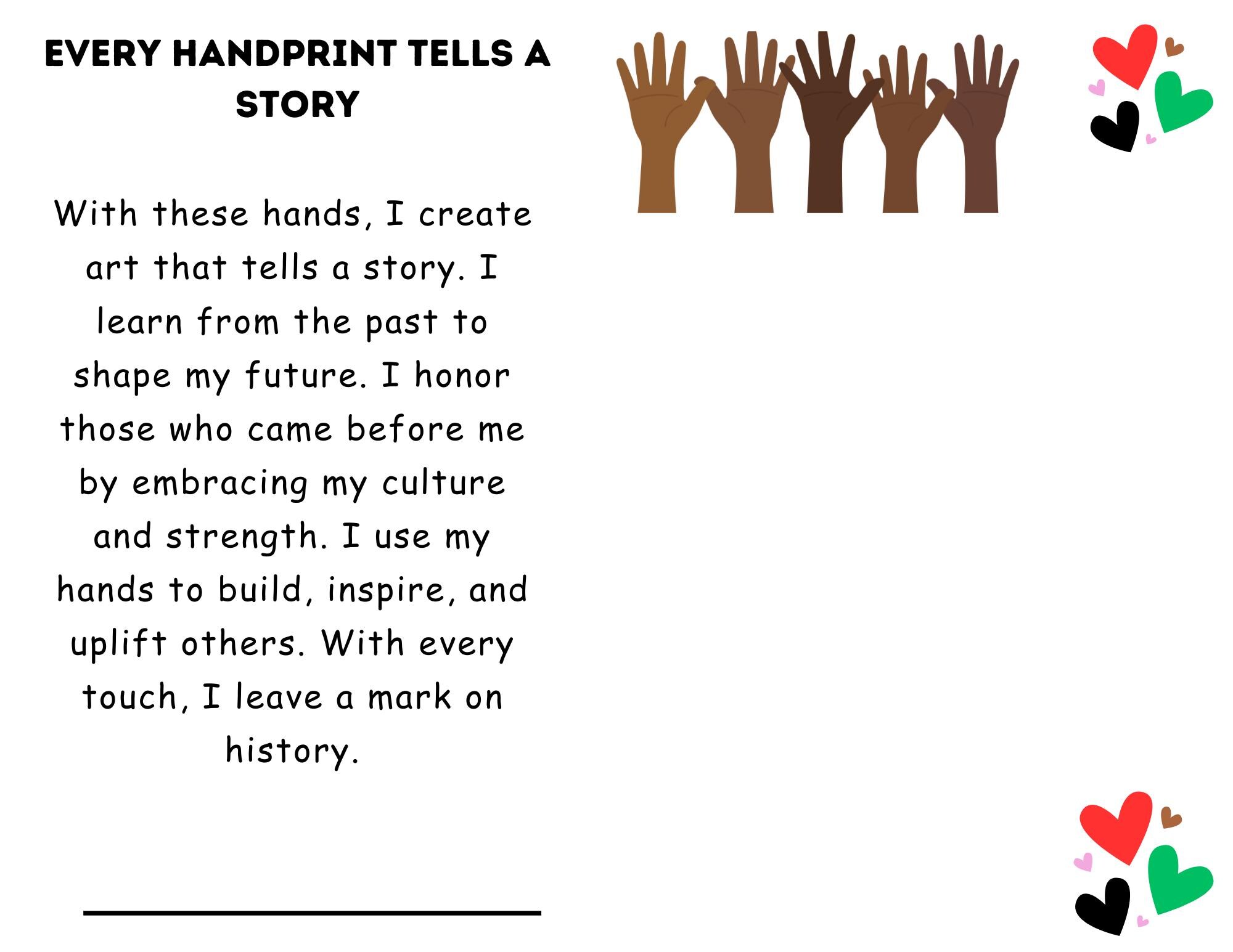 Black History Month Handprint Craft | Every Handprint Tells a Story - Etsy