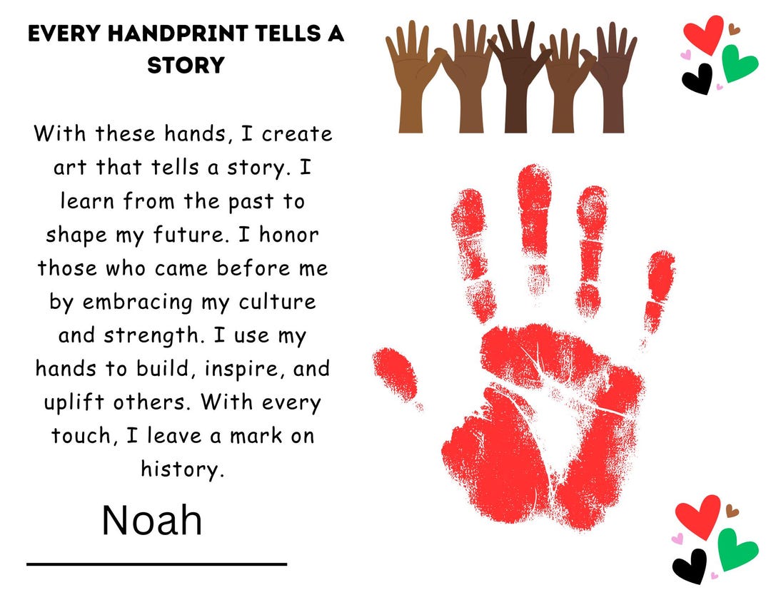 Black History Month Handprint Craft | Every Handprint Tells a Story - Etsy