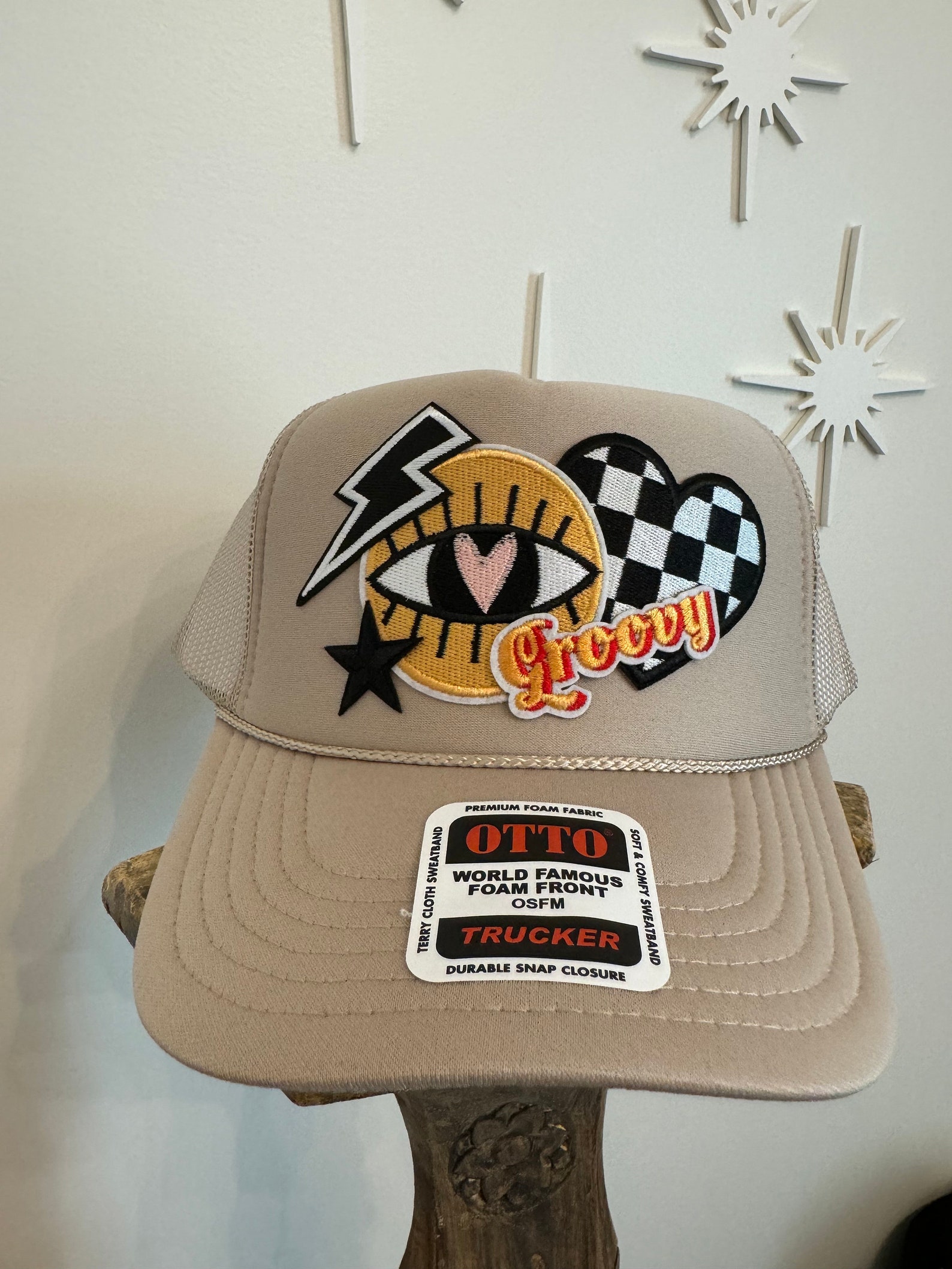 Patch Trucker Hat, Groovy Trucker Hat, Otto Brand - Etsy