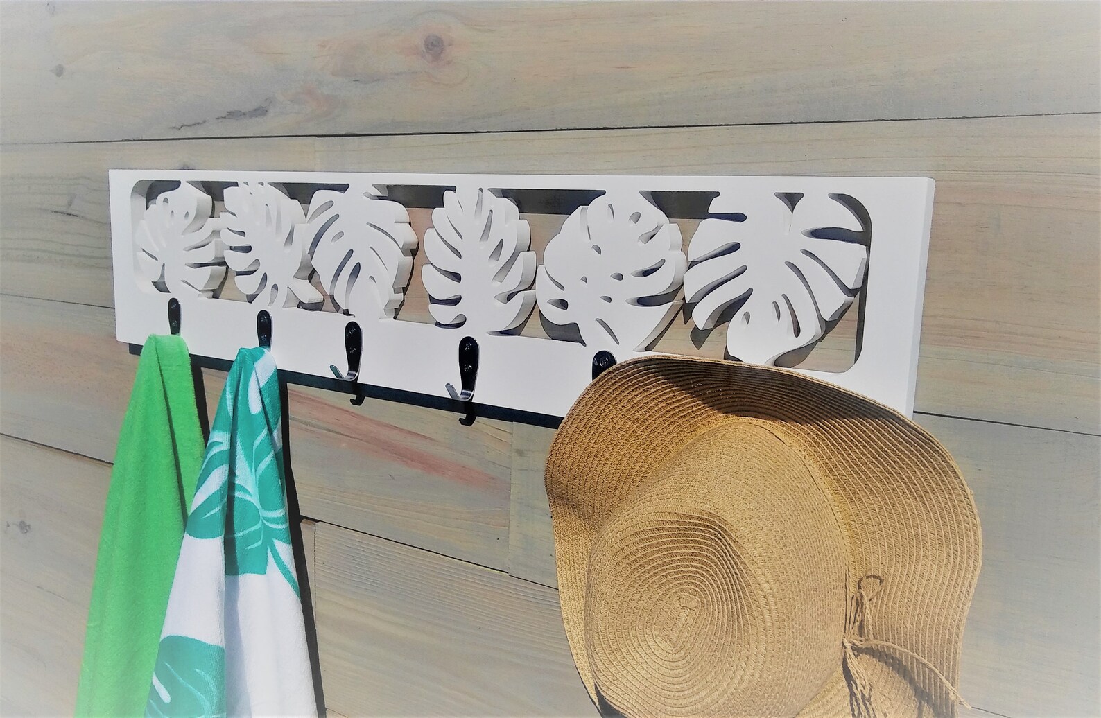 6 Hook Weatherproof PVC Tropical Leaf Cutout Indoor / Outdoor | Etsy