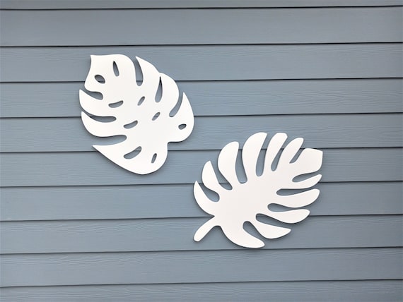 Set of 2 Large Weatherproof Outdoor Indoor Tropical Leaf Wall | Etsy