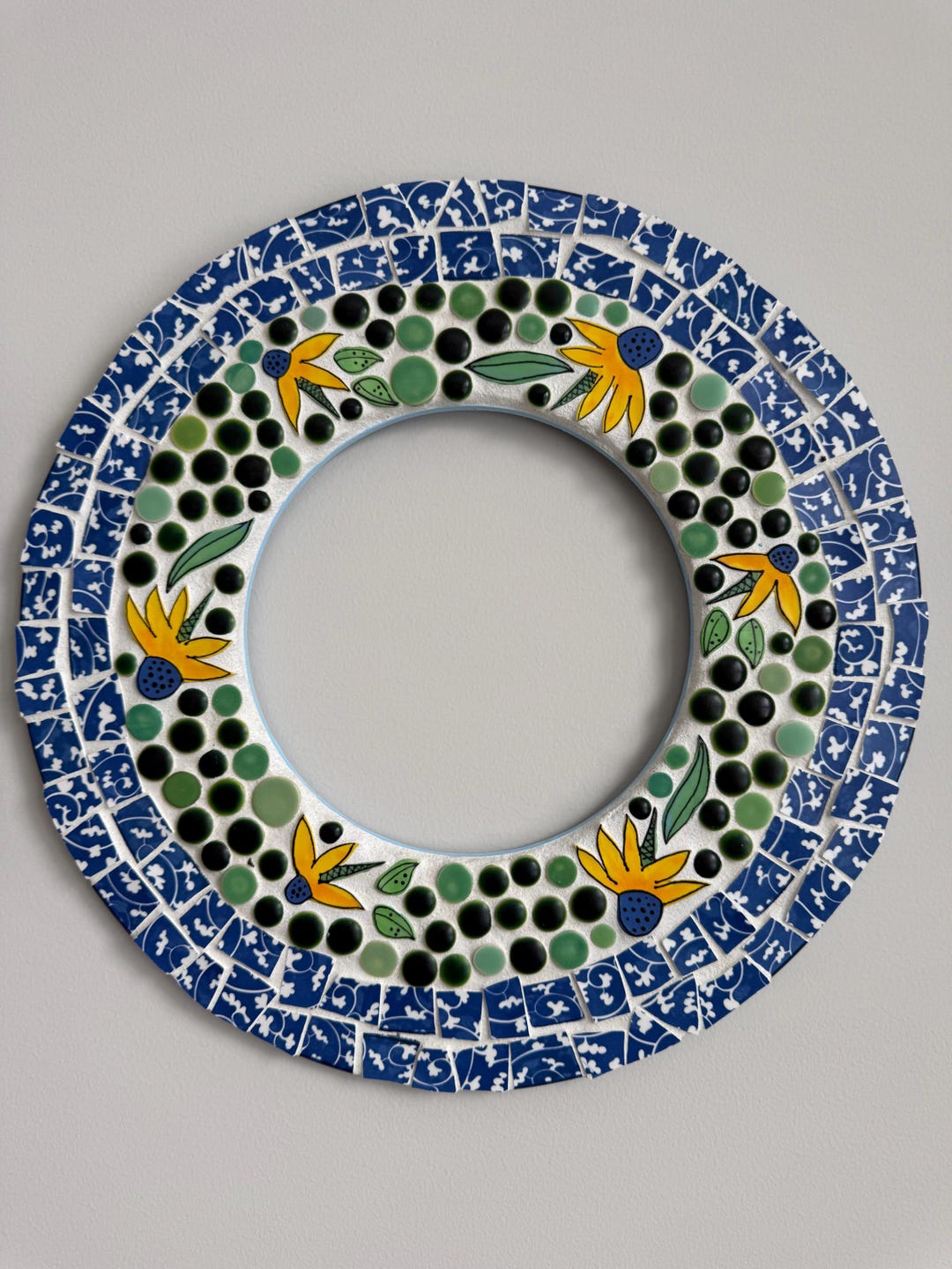 Handmade Ceramic Mosaic Coneflower Wreath - Etsy