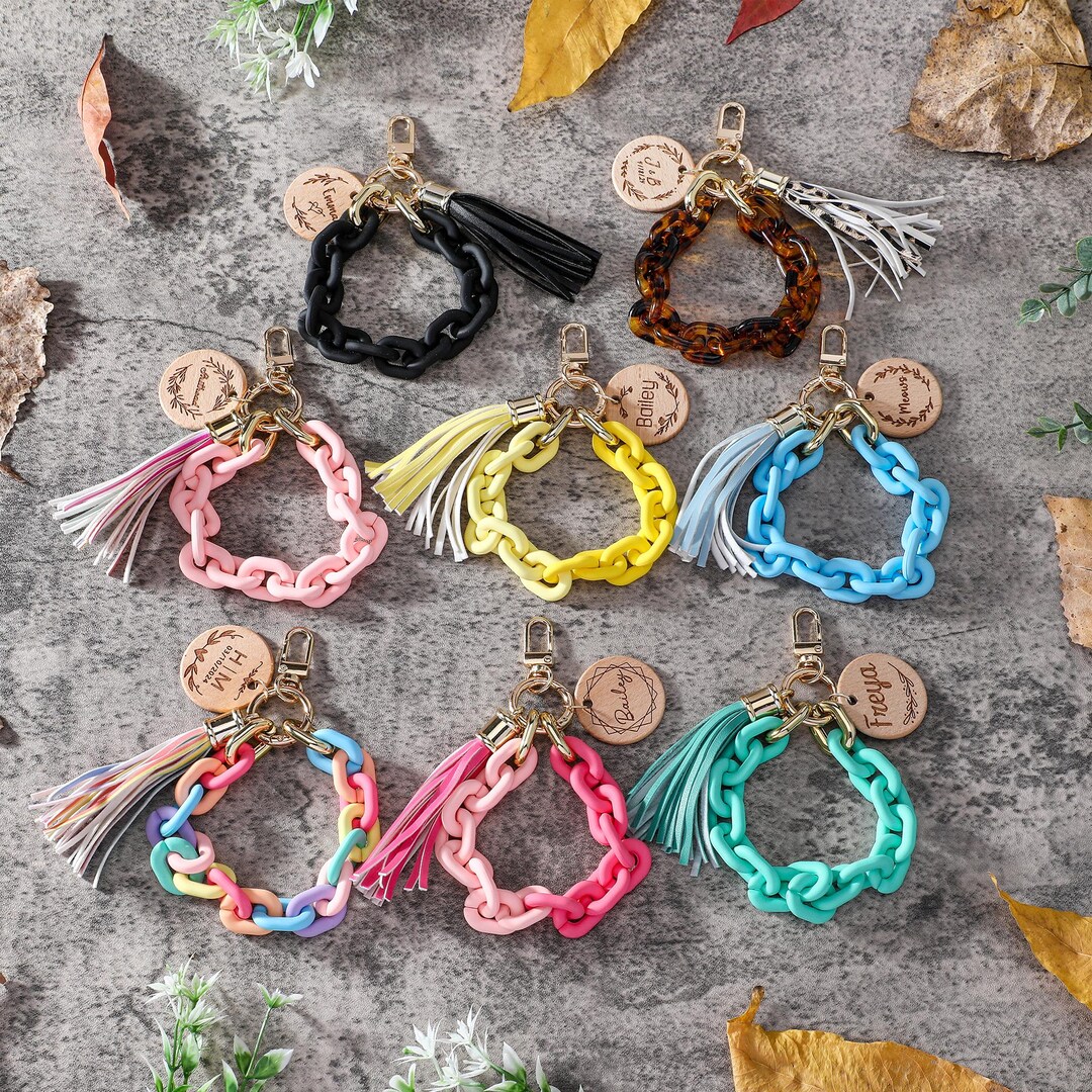 Custom Wristlet Keychain Bridesmaid Gift Boho Keychain,womens Birthday ...