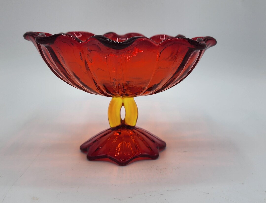 Vintage Westmoreland Amberina Candy Dish - Etsy