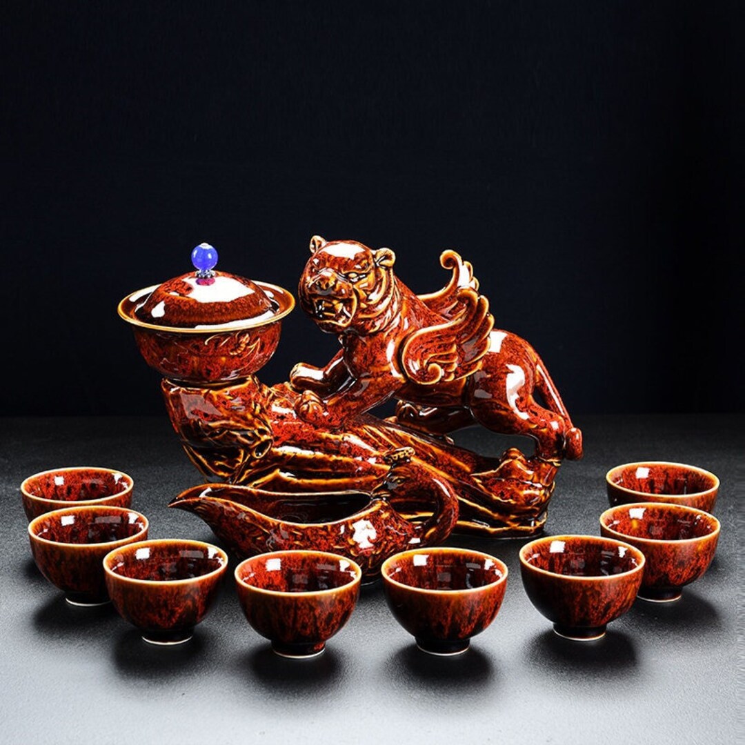 Automatic Rotating Tea Set, Ceramic Tea Set, Teapot Set, Kung Fu Tea ...
