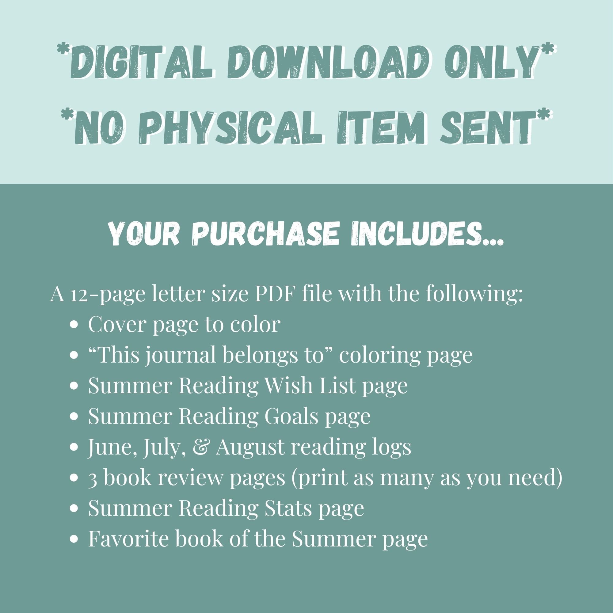 Kids Summer Reading Journal Printable Reading Goals Book Reviews ...