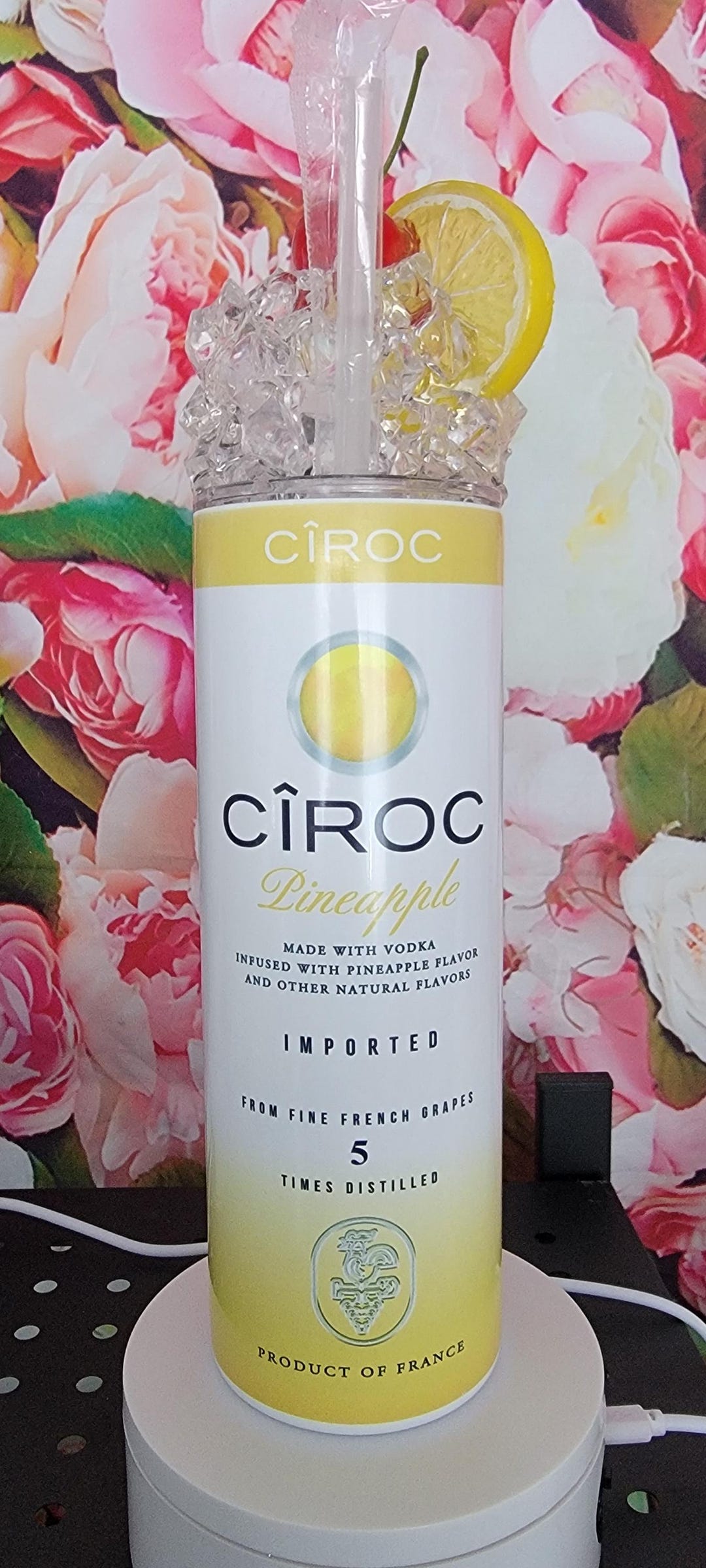 Pineapple-ciroc 20oz Tumbler With Ice Topper - Etsy