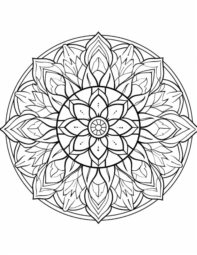 Mandala Style Coloring Pages - Etsy