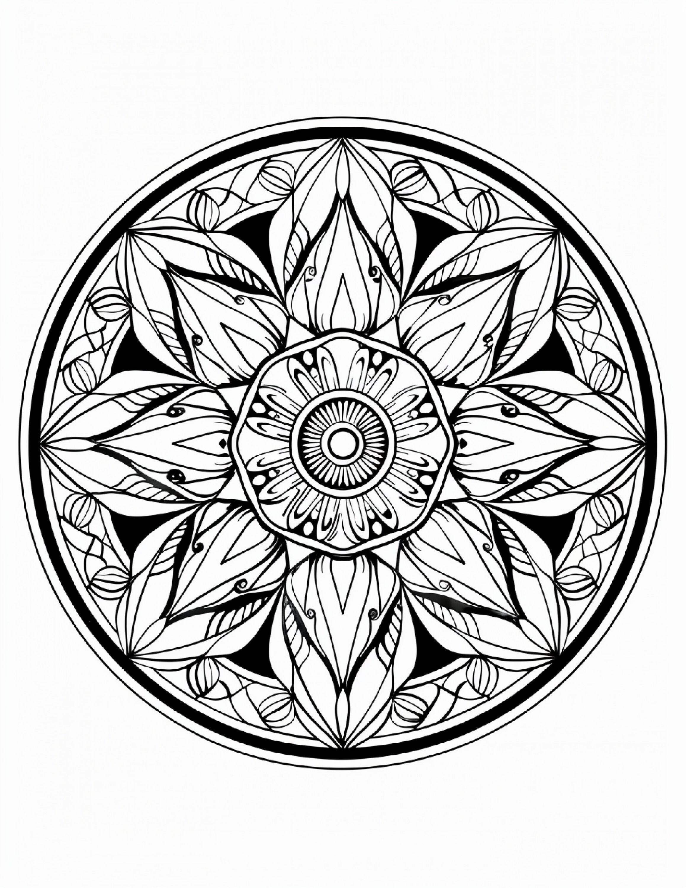Mandala Style Coloring Pages - Etsy