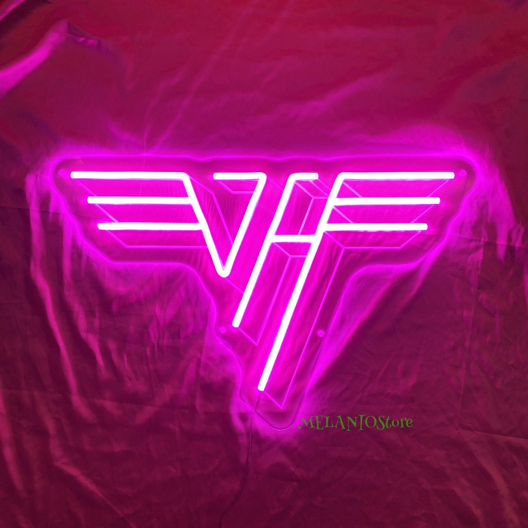 Van Halen Neon Sign, Music Studio Wall Decor, Rock Music Decor, Rock ...