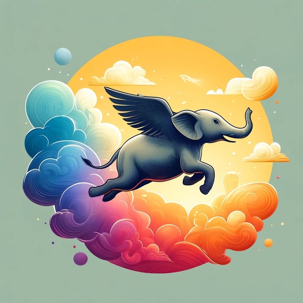 Flying Elephants - Etsy