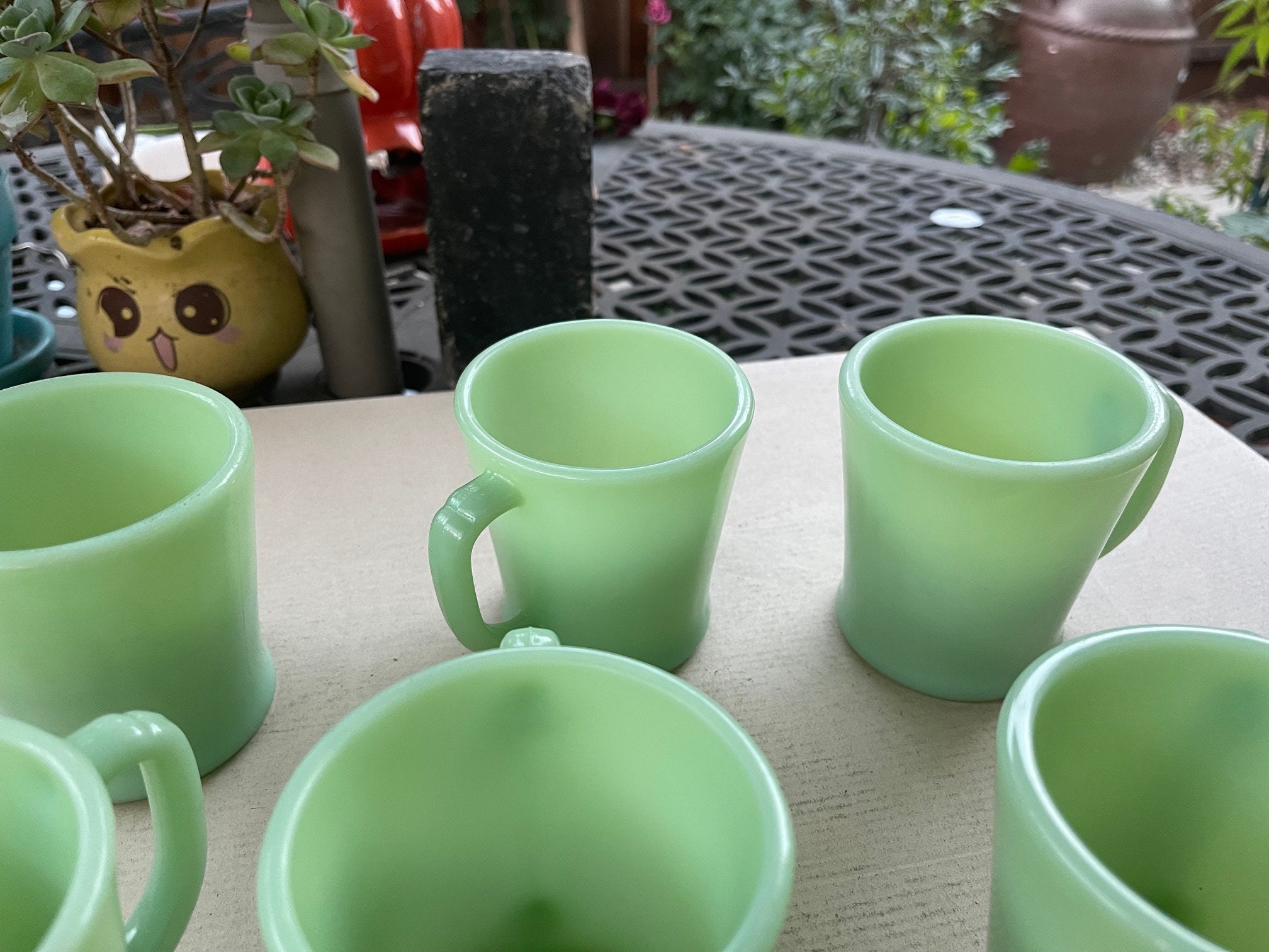 Set of 6 FIRE KING Jadeite Coffee Cups Collectible Fire King Vintage ...